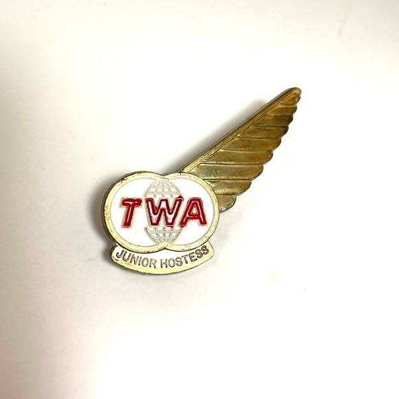 TWA | Jewelry | Vintage Twa Junior Hostess Wing Pin 95s 60s Gold Tone ...